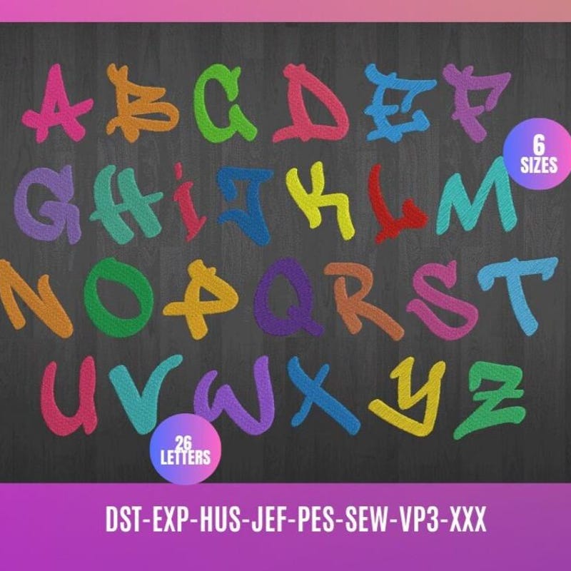 Graffiti Applique Font - Etsy