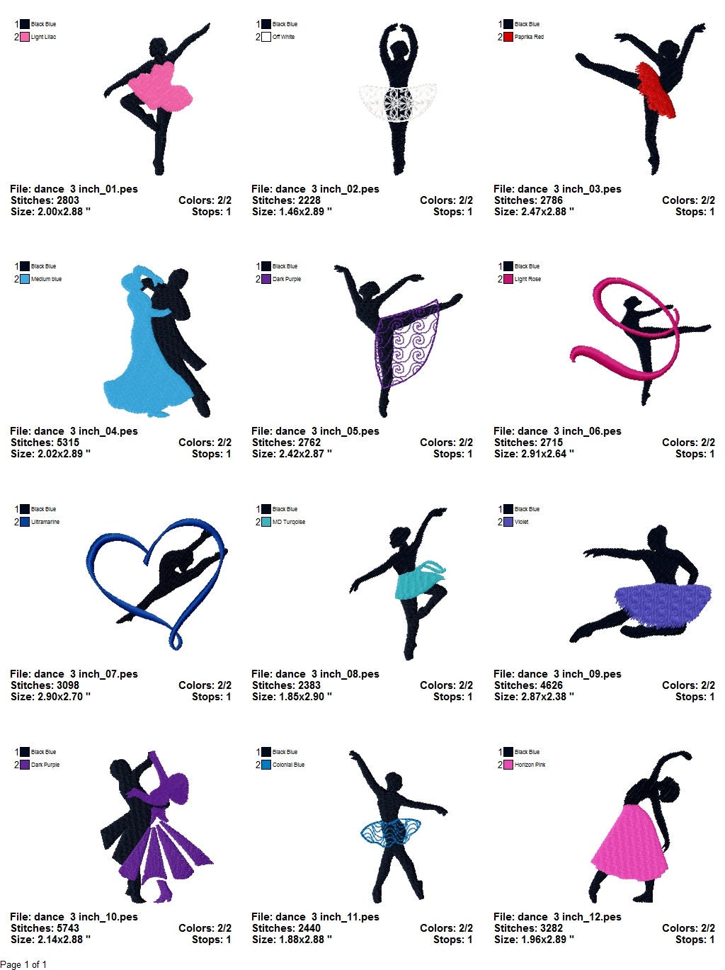 DANCE dancer ballet Design for Embroidery machine / motifs | Etsy