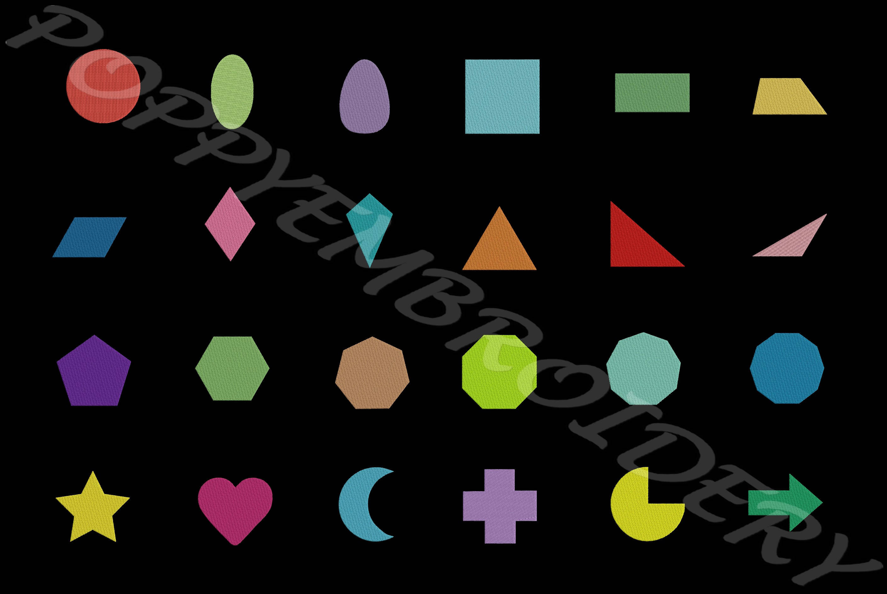 Basic SHAPE Design for Embroidery Machine /forme Pour Broderie | Etsy