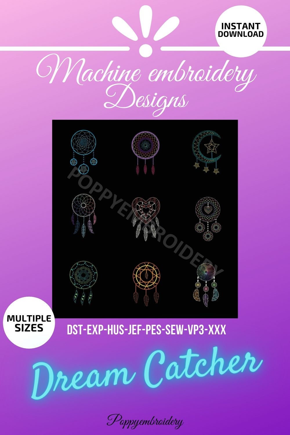 DREAM catcher embroidery machine designs / attrape-reve | Etsy