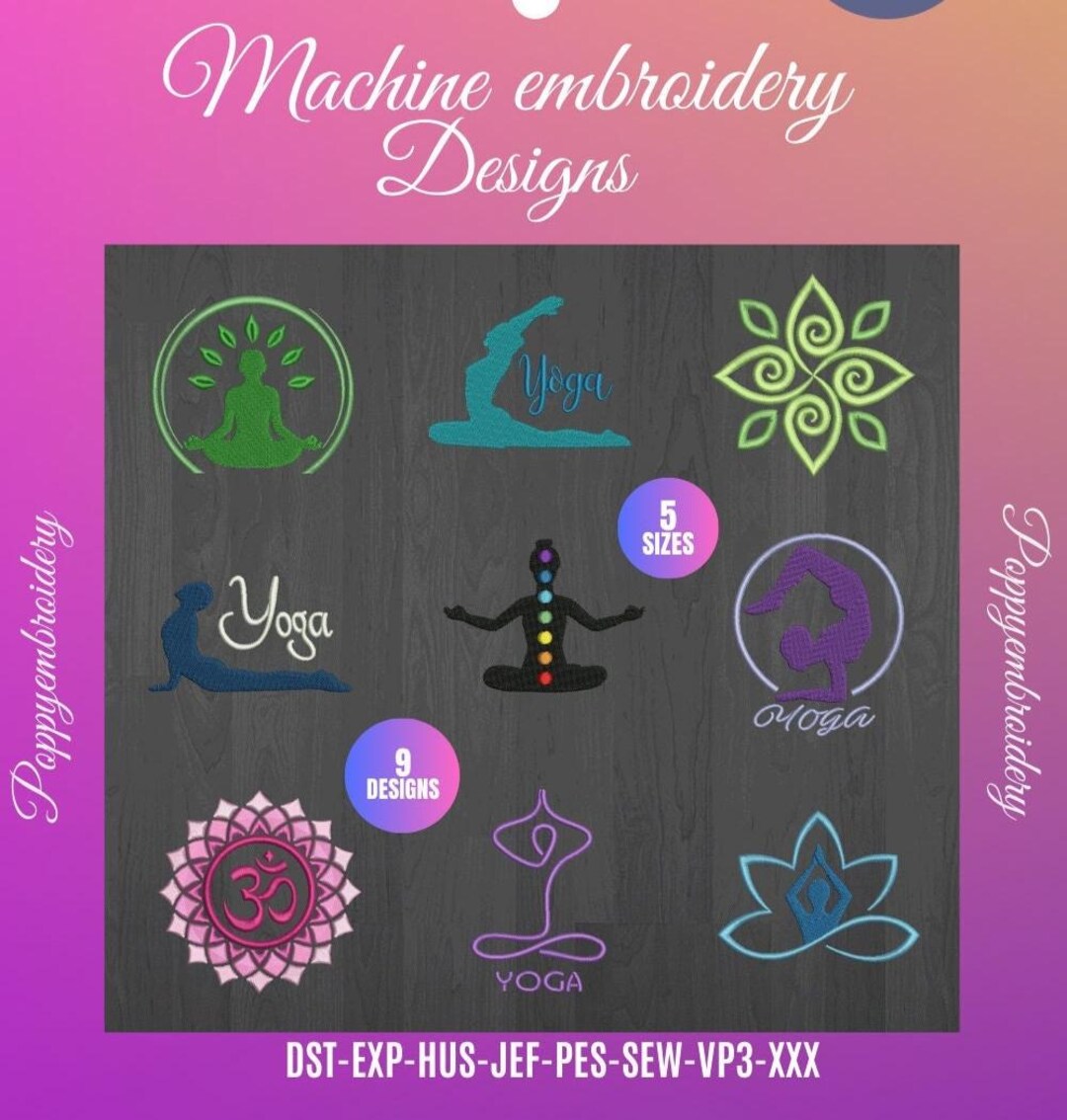 Yoga Zen Designs for Embroidery Machine / Motifs Pour Broderie Machine ...