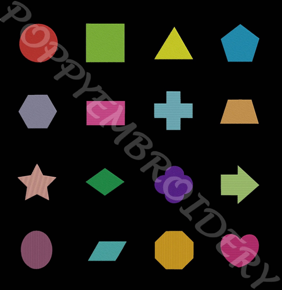 BASIC Shape Designs for Embroidery Machine / Forme Motifs Pour Broderie ...