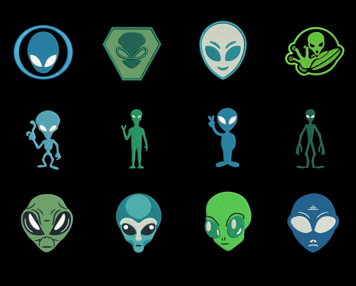 ALIEN Machine Embroidery Designs / Instant Download - Etsy