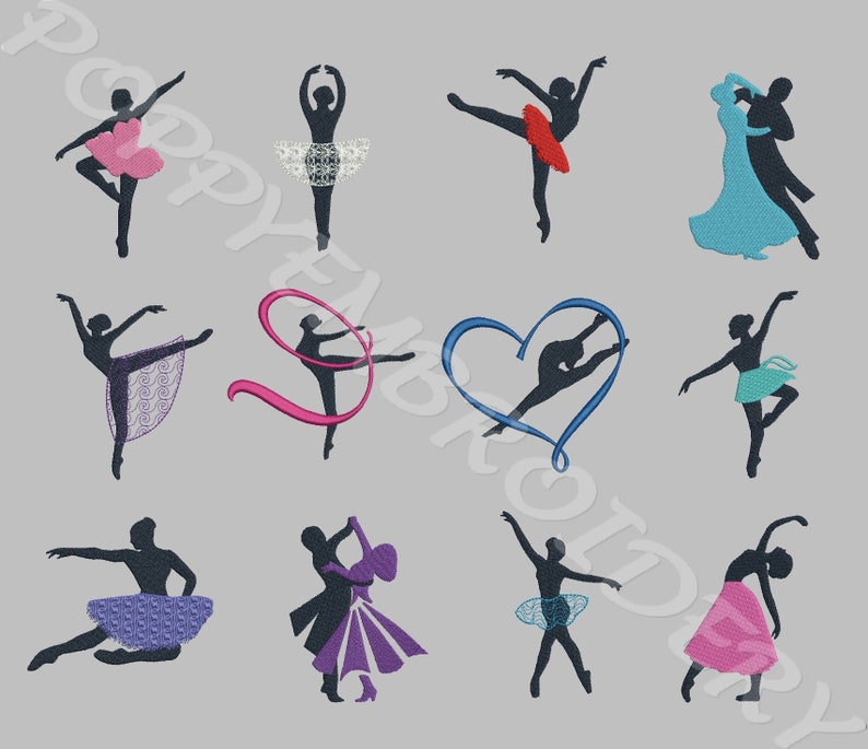 DANCE Dancer Ballet Design for Embroidery Machine / Motifs - Etsy