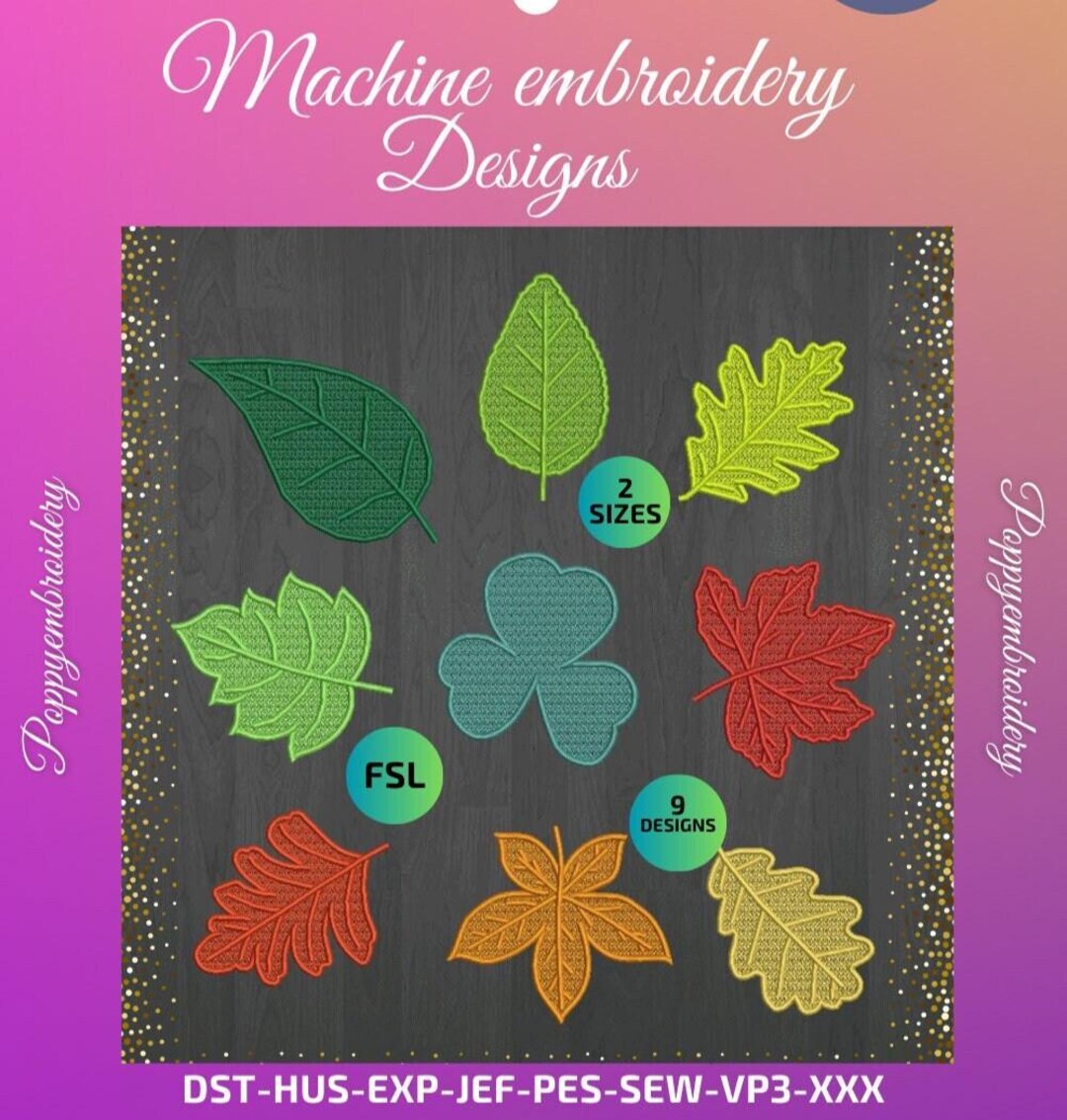 Free Standing Lace LEAF Fsl Embroidery Machine Designs / Feuille Pour ...