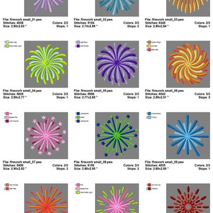FIREWORKS Designs for Embroidery Machine / Feux Artifice - Etsy