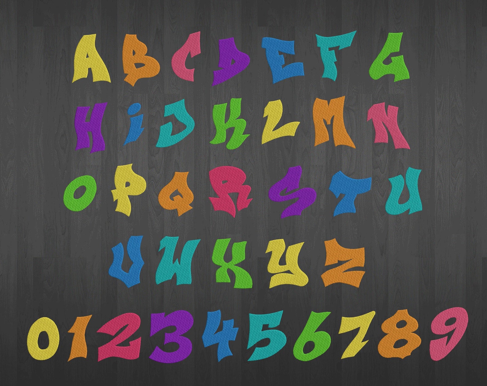 Graffiti Font Letters Machine Embroidery Designs (instant Download) - Etsy