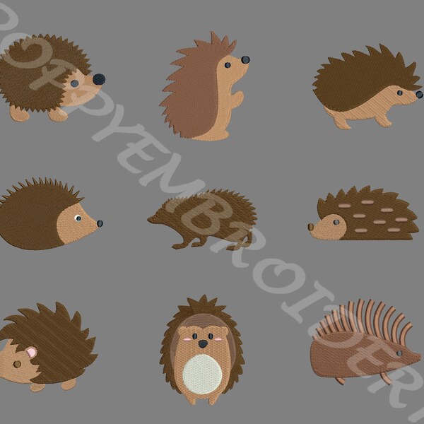 Hedgehog Embroidery Design - Etsy