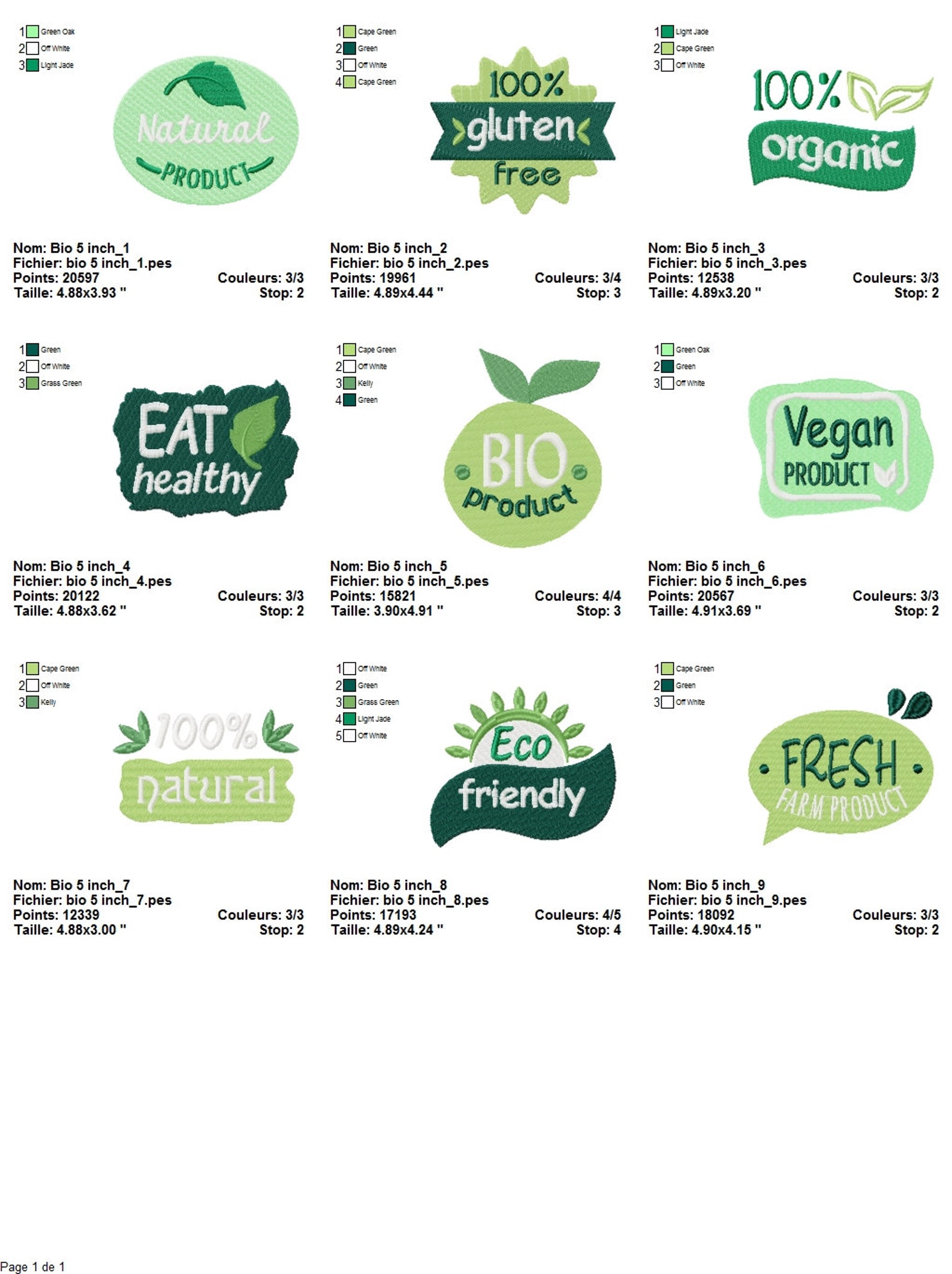 BIO VEGAN FOOD Logo Designs for Embroidery Machine / Bio Vegan - Etsy