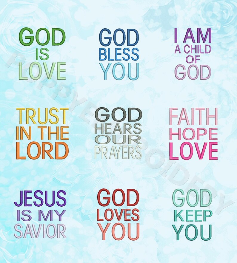 GOD Quote Designs for Embroidery Machine / Jesus Phrase Motifs | Etsy