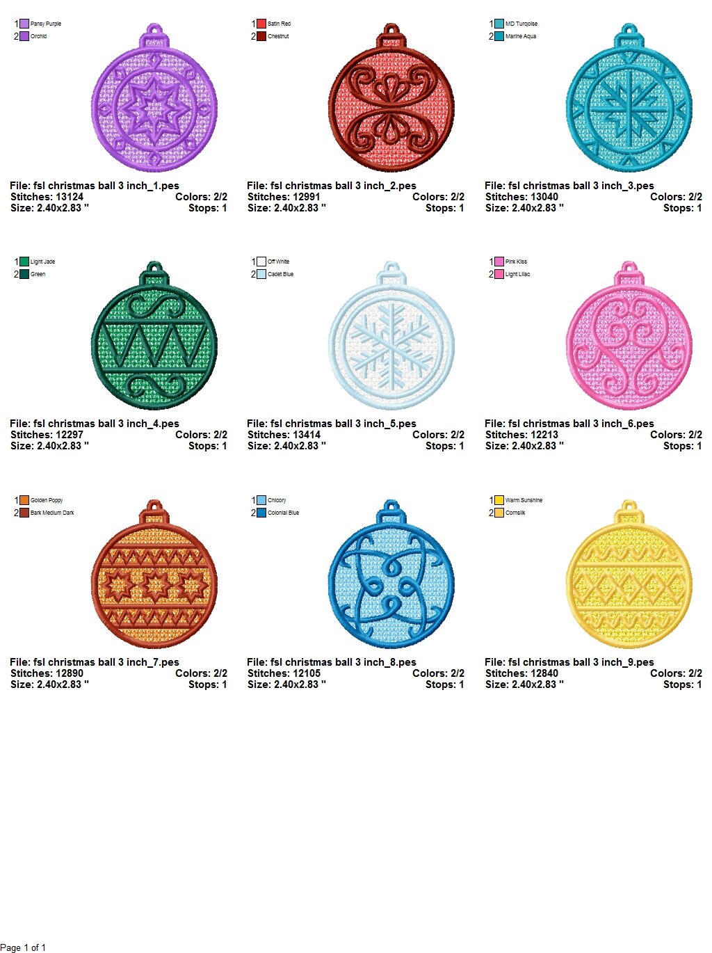 Free Standing Lace FSL Christmas Ball Embroidery Machine - Etsy