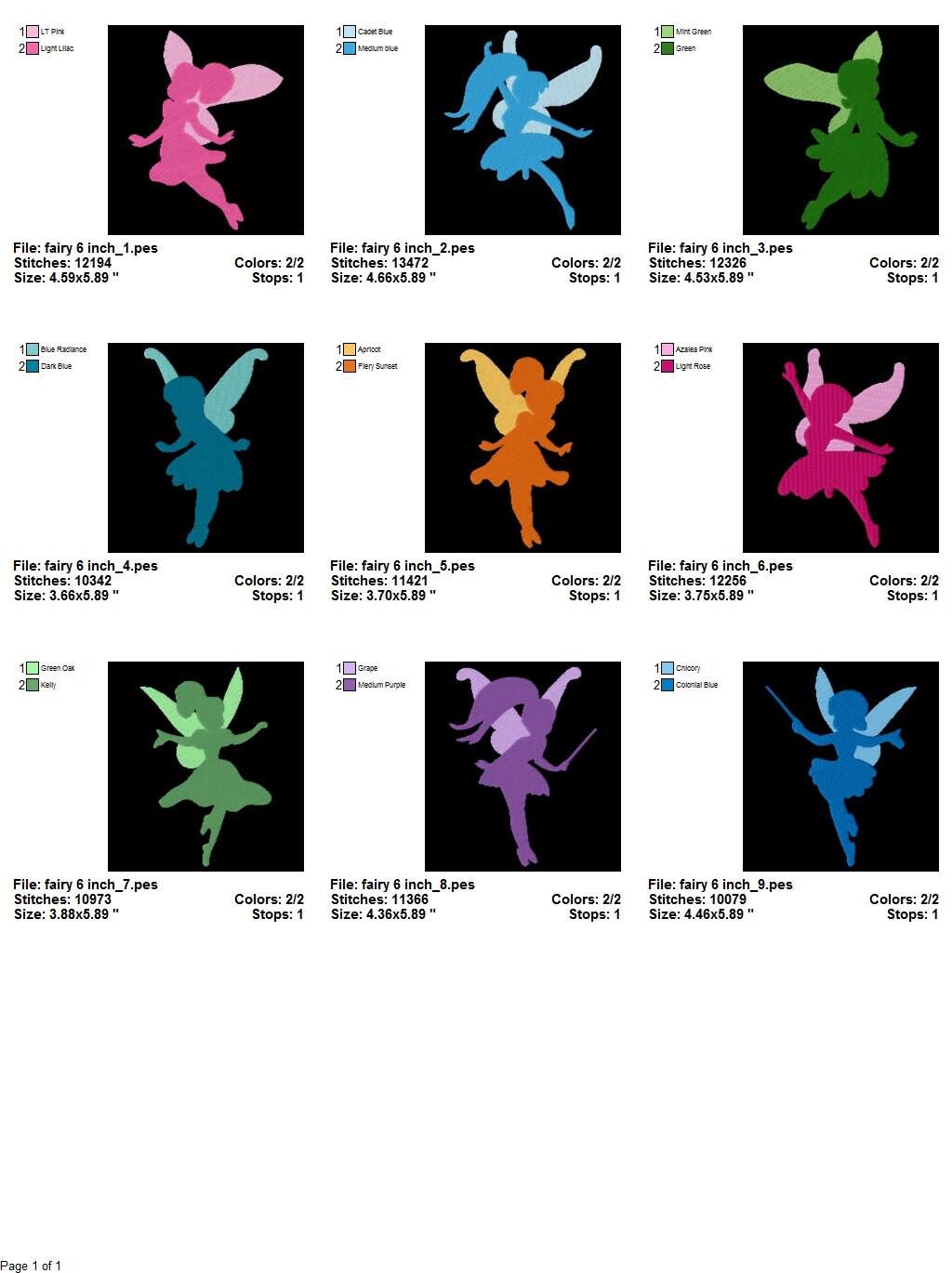 FAIRY Design for Embroidery machine / fée motifs pour | Etsy