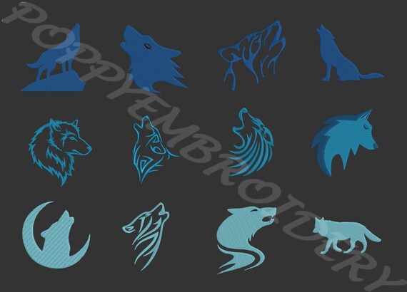 Loup Design pour machine à broder / loup motifs pour broderie | Etsy