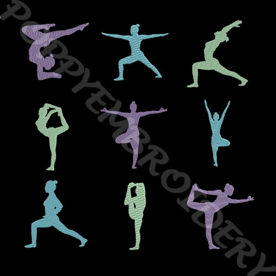 YOGA Posture Design for Embroidery Machine / YOGA Motifs Pour - Etsy