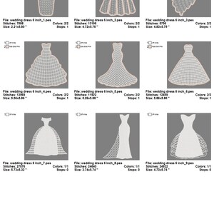 WEDDING DRESS Bride Embroidery Machine Designs Set / Robe | Etsy