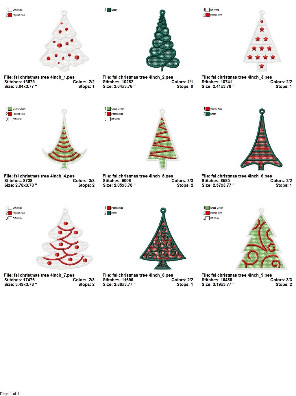 Free Standing Lace FSL Christmas Tree Embroidery Machine | Etsy