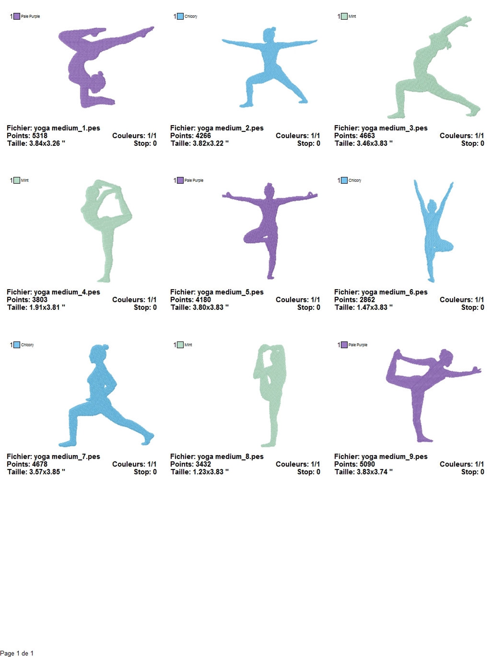 YOGA Posture Design for Embroidery Machine / YOGA Motifs Pour | Etsy