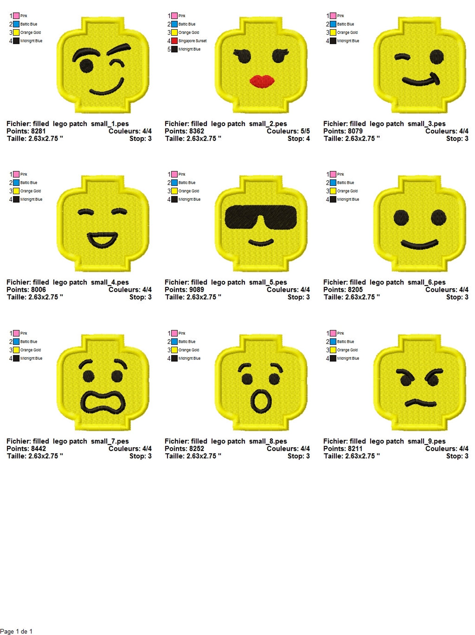 LEGO patch Design for Embroidery machine / lego ecusson motifs | Etsy