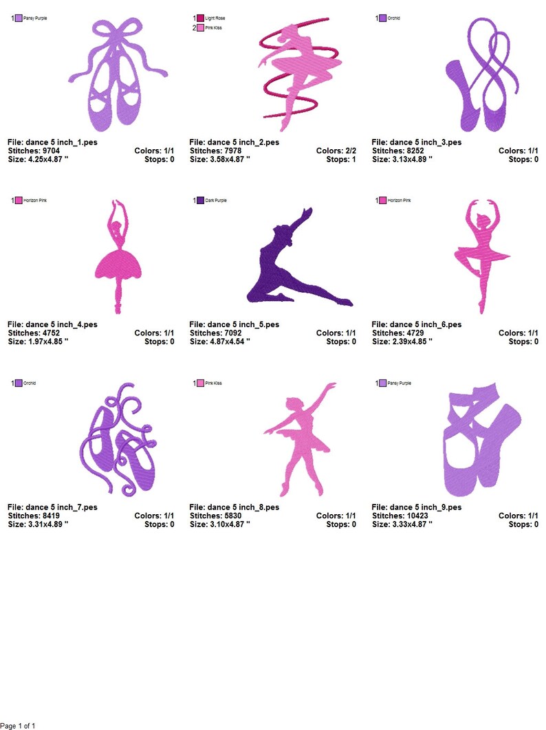 DANCE dancer ballet Design for Embroidery machine / motifs | Etsy