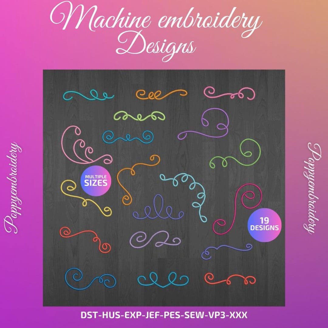 SWIRL CURL Ornament, Machine Embroidery Designs / Instant Download - Etsy