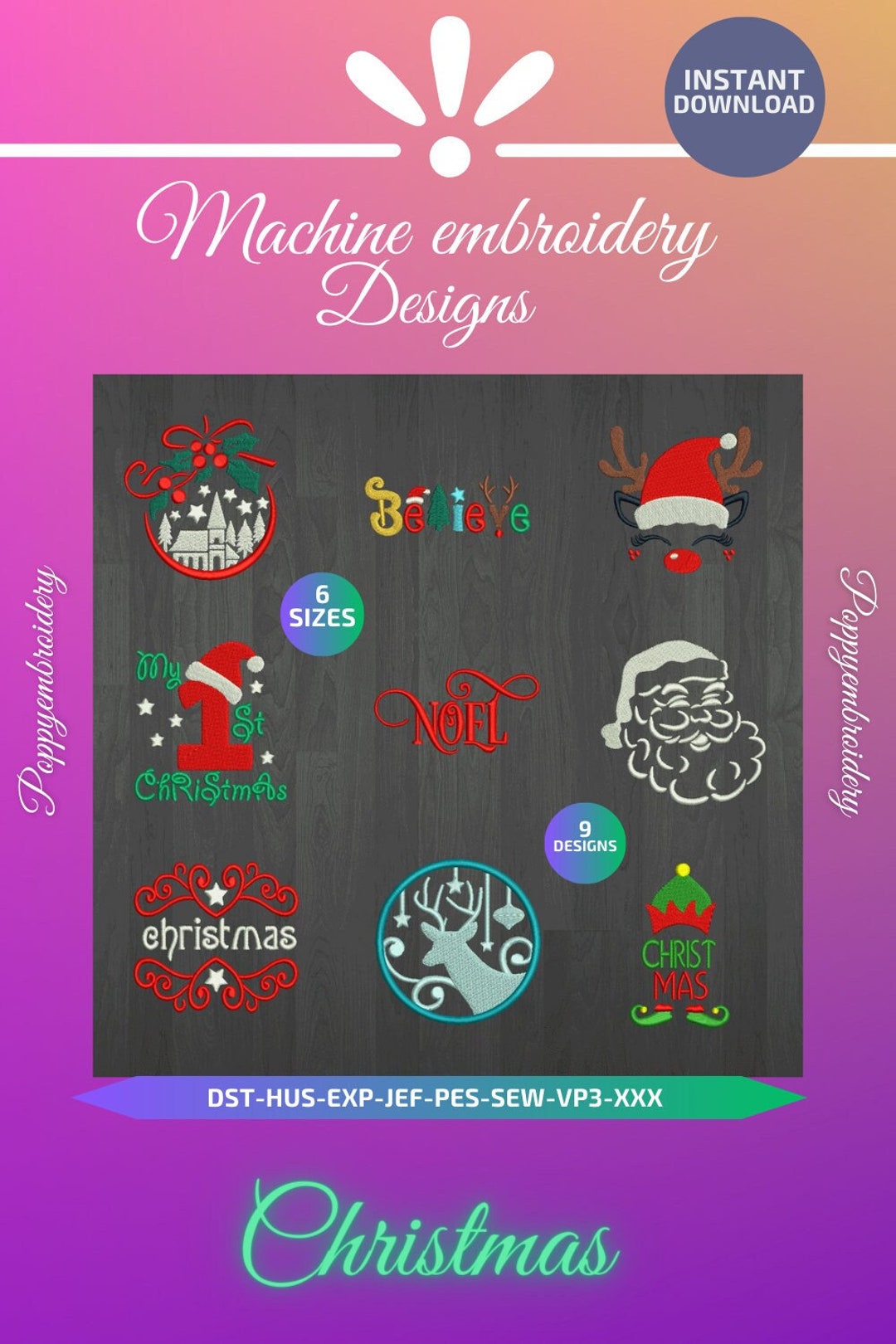 CHRISTMAS Machine Embroidery Designs Set / Noel Motifs Pour Broderie ...