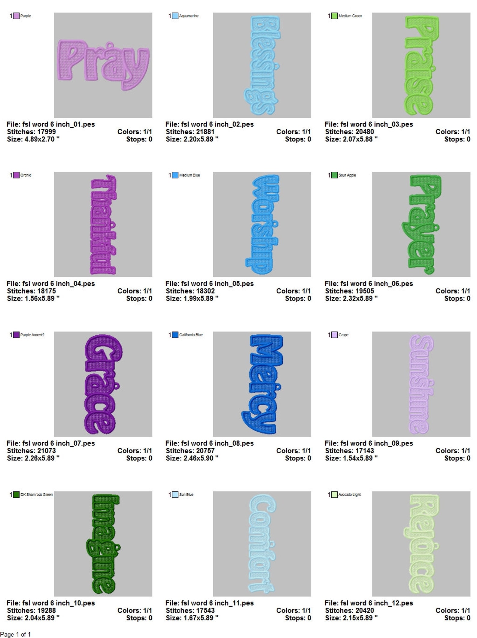 Free Standing Lace Religious Word Embroidery Machine Designs / - Etsy