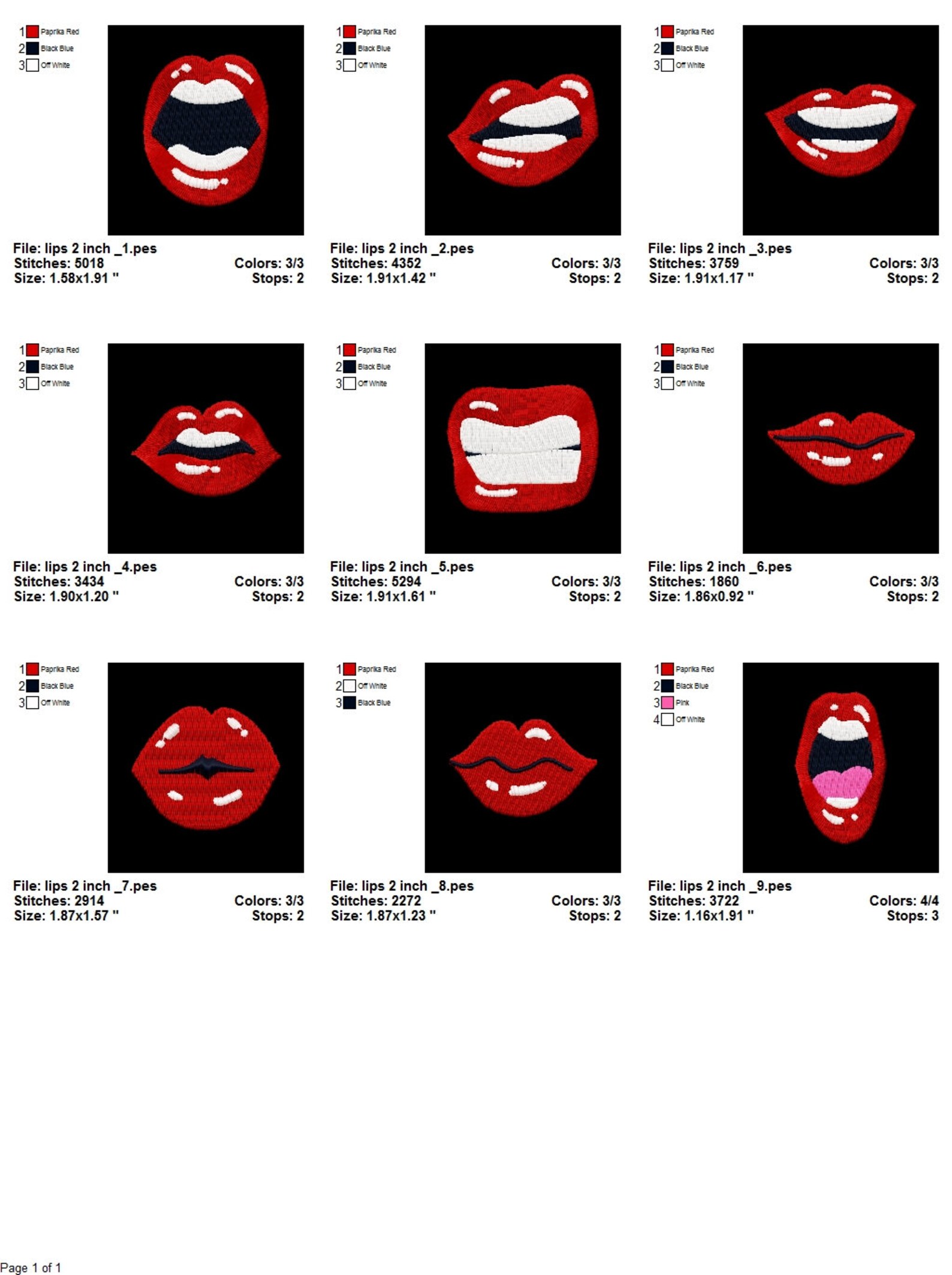 LIPS Mouth Designs for Embroidery Machine / Motifs Bouche - Etsy