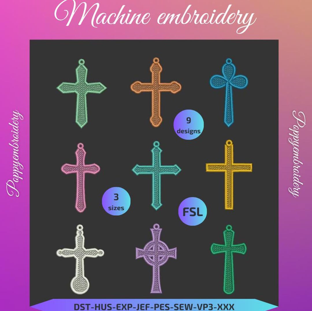 Free Standing Lace FSL Cross, Machine Embroidery Designs / INSTANT ...