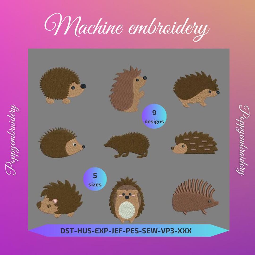 Hedgehog Design for Embroidery Machine / Herisson Motifs Pour Broderie ...
