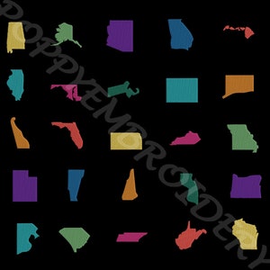 USA States Machine Embroidery Designs Set / Usa Motifs Pour Broderie ...