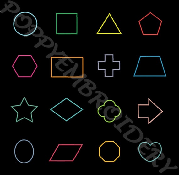 APPLIQUE Basic Shape Machine Embroidery Designs Set / Forme | Etsy
