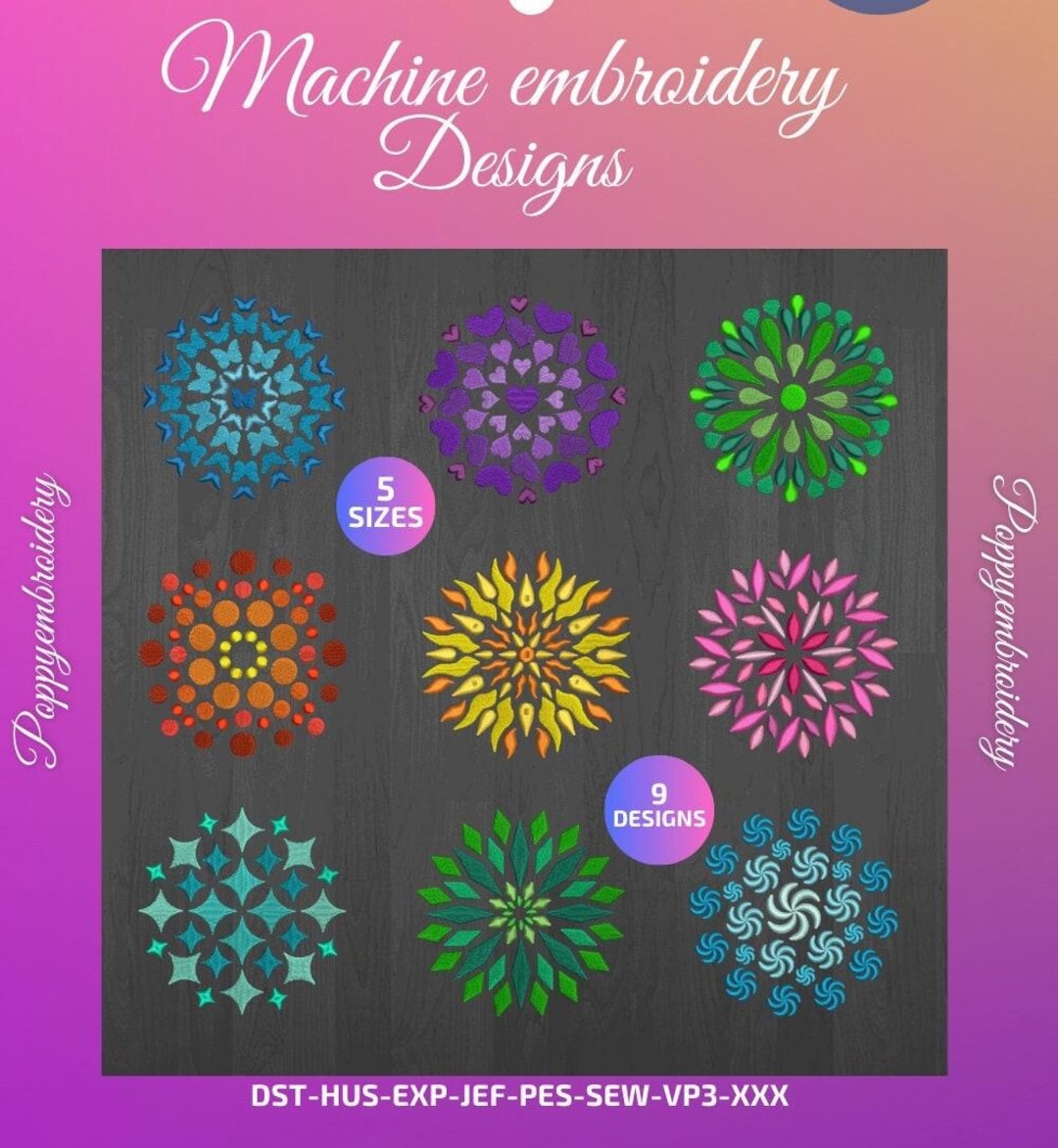 MANDALA Machine Embroidery Designs / Instant Download - Etsy