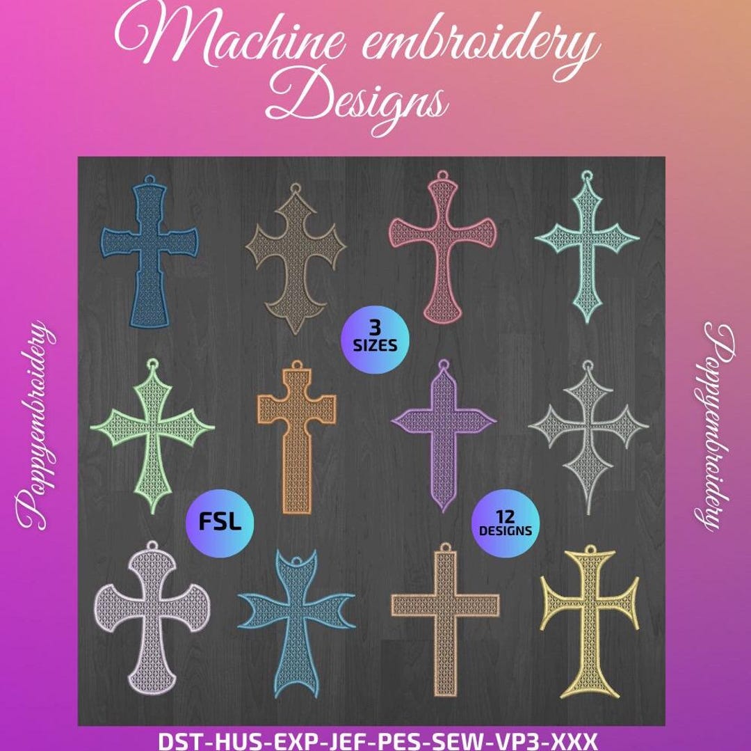 Free Standing Lace FSL Cross Machine Embroidery Designs / Instant ...