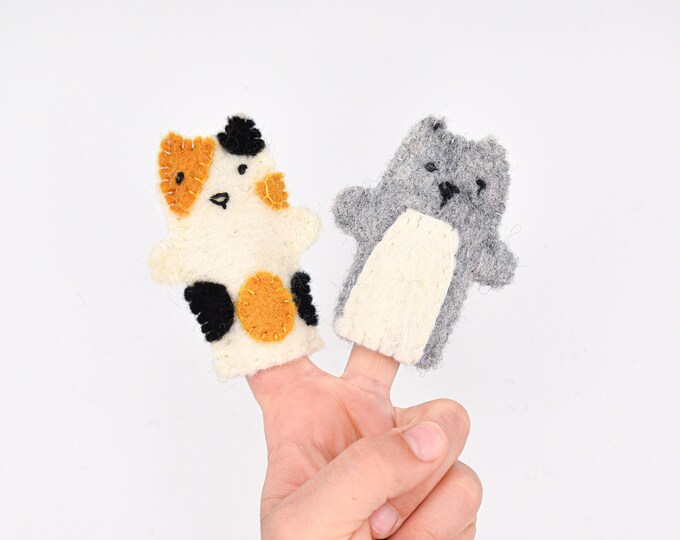 Kitty Cat Finger Puppets Select a Cat Golden Ginger Black Cat Cat ...