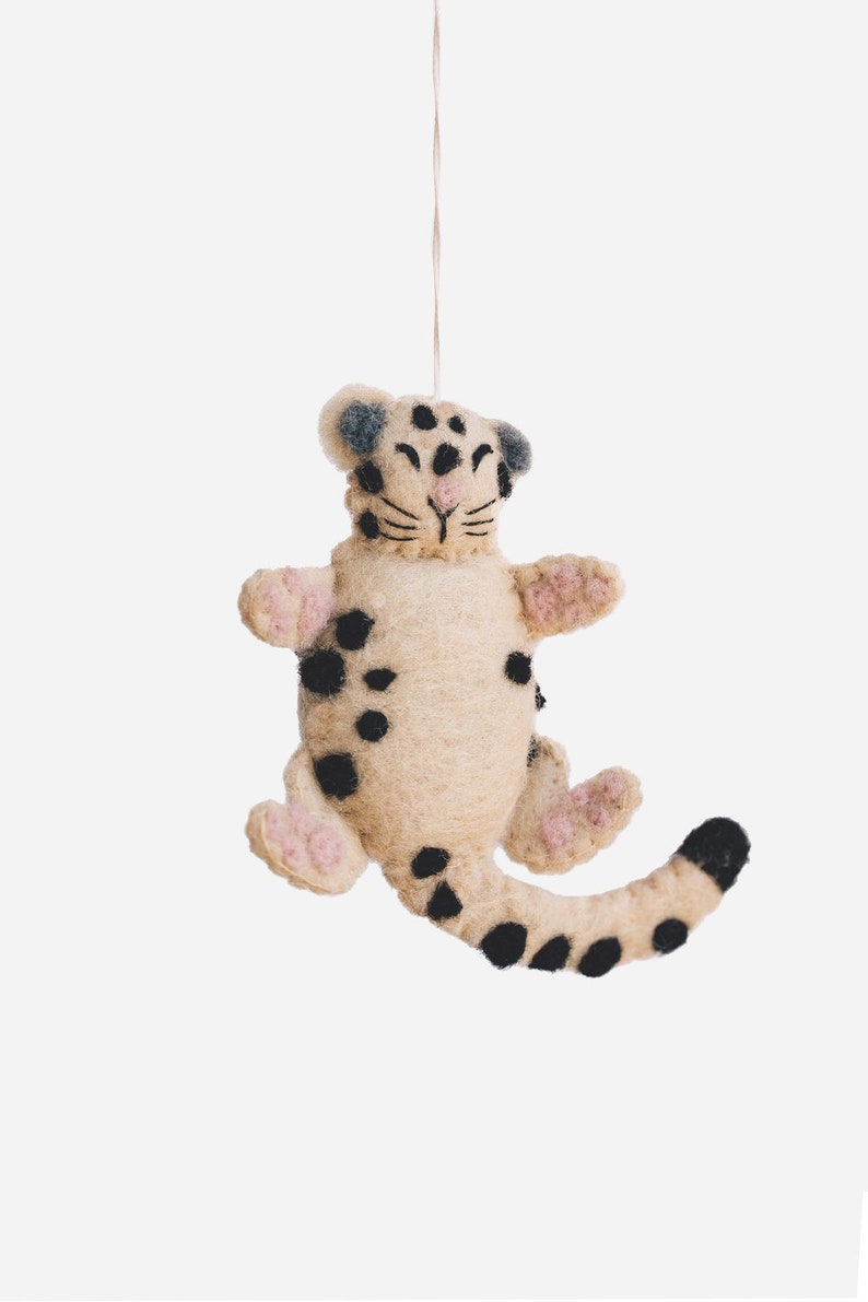 Handmade Wool Felt Snow Leopard Ornament - Kids Christmas Decor - Etsy