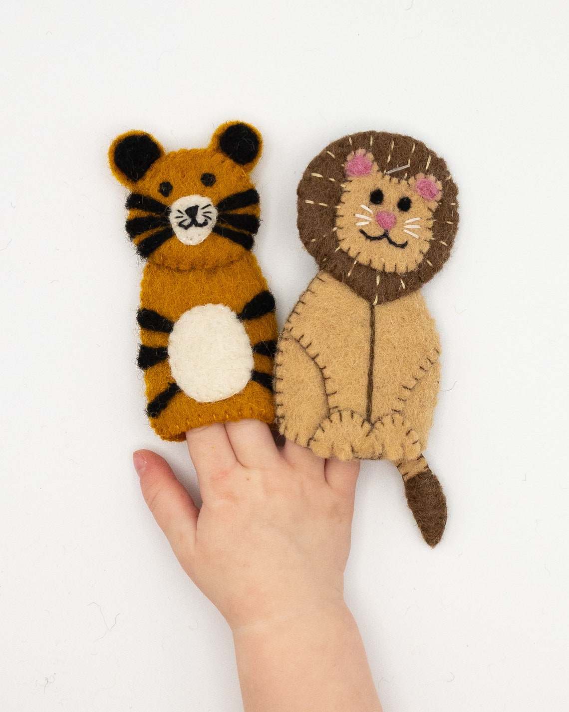 Felt Lion and Tiger Finger Puppets: Safari Jungle Toys - Etsy