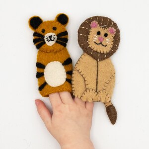 Felt Lion and Tiger Finger Puppets: Safari Jungle Toys - Etsy