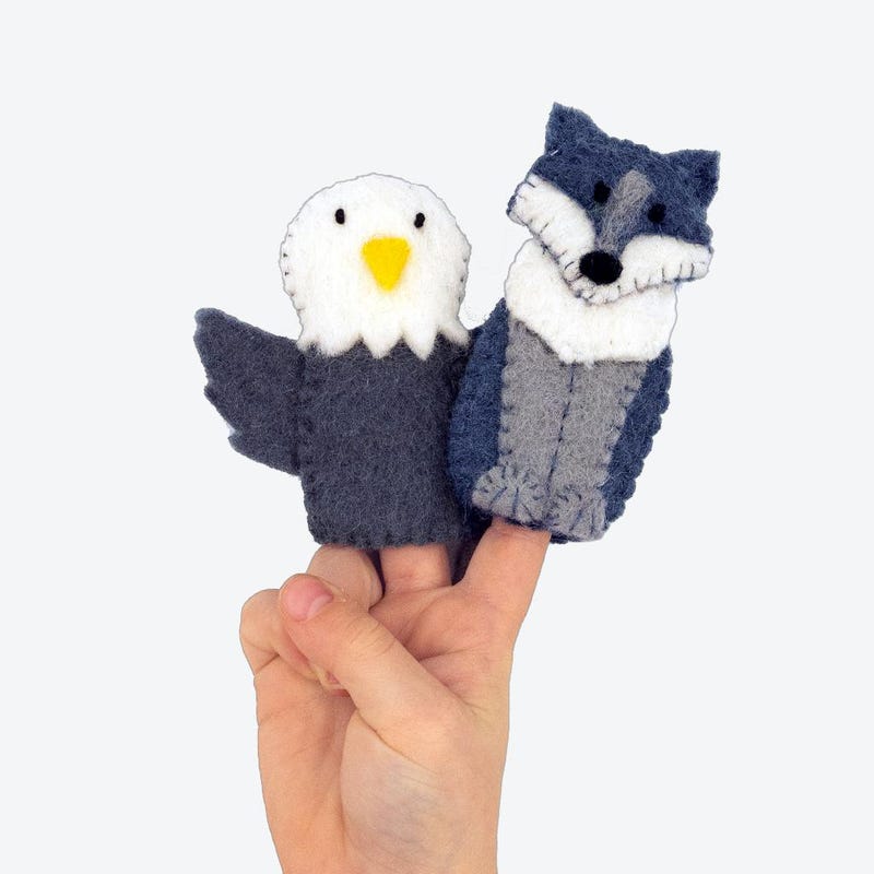 Wolf Finger Puppet - Etsy