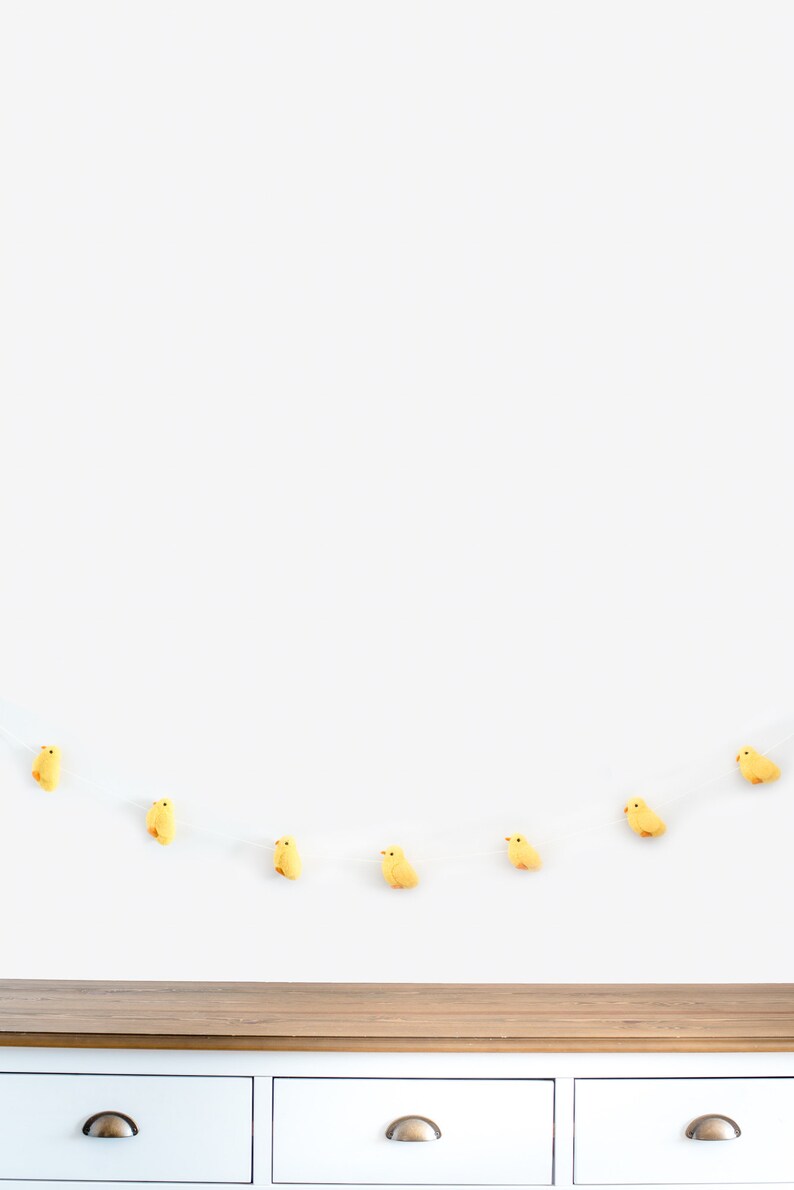 Easter Chick Garland: Spring Mantel Decoration (5 Feet) - Etsy