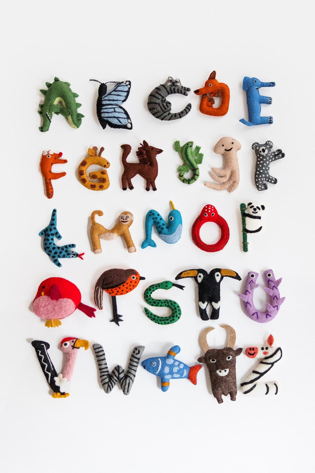 Handmade Wool Felt Alphabet Animals: ABC Learning Toys - Etsy