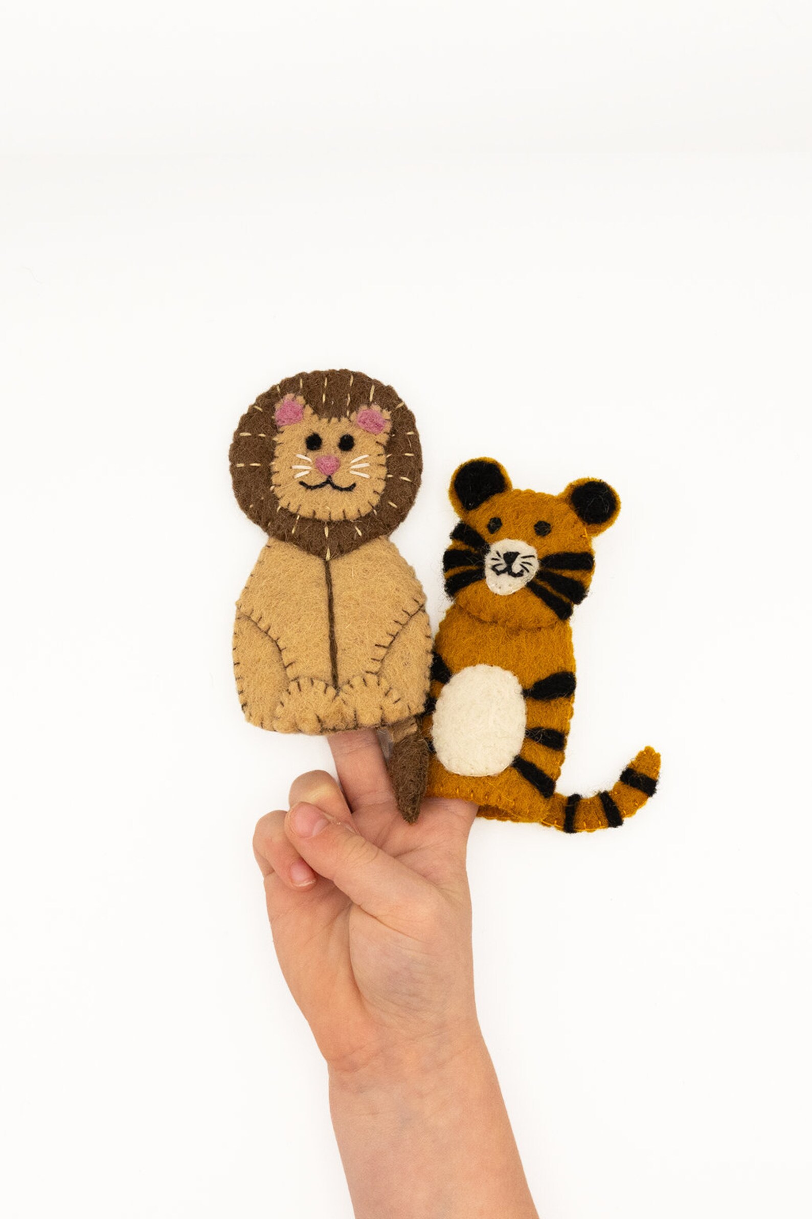 Felt Lion and Tiger Finger Puppets: Safari Jungle Toys - Etsy