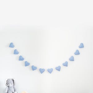 Serenity Blue Felt Heart Garland: Baby Shower Decor - Etsy
