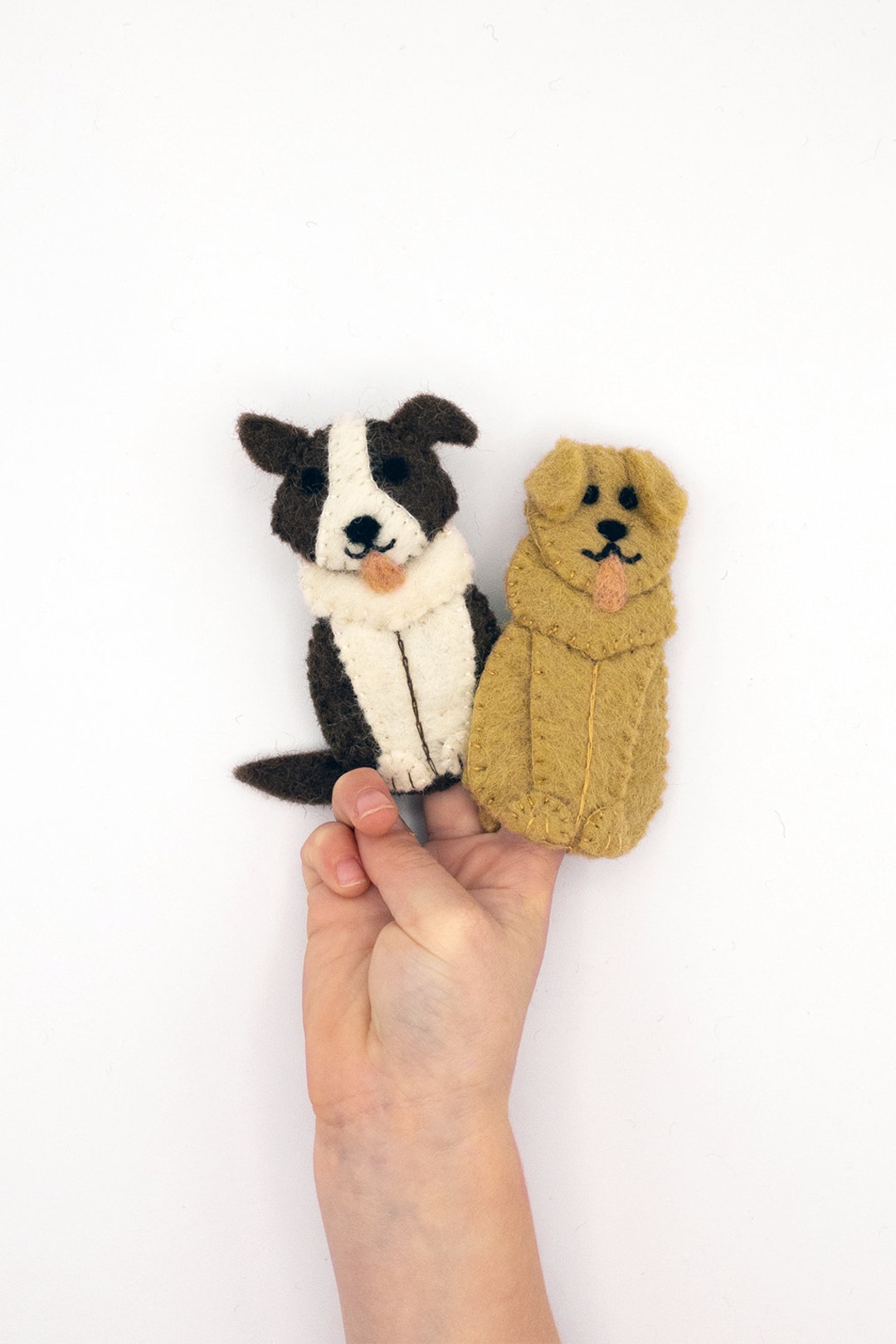 Felt Dog Finger Puppets: Pet Stocking Stuffers, Montessori Toy - Etsy