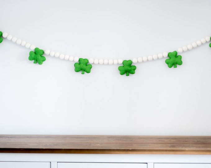 St Patricks Day Garland St Pattys Day Decor Primitive Garland Spring ...
