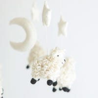 Sheep Baby Mobile for Nursery Decor, Mother's Day Gift, Wool Felt ...