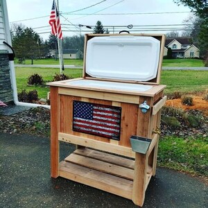 American Pride Rustic Ice Chest Cooler Stand With Brass Drain - Etsy