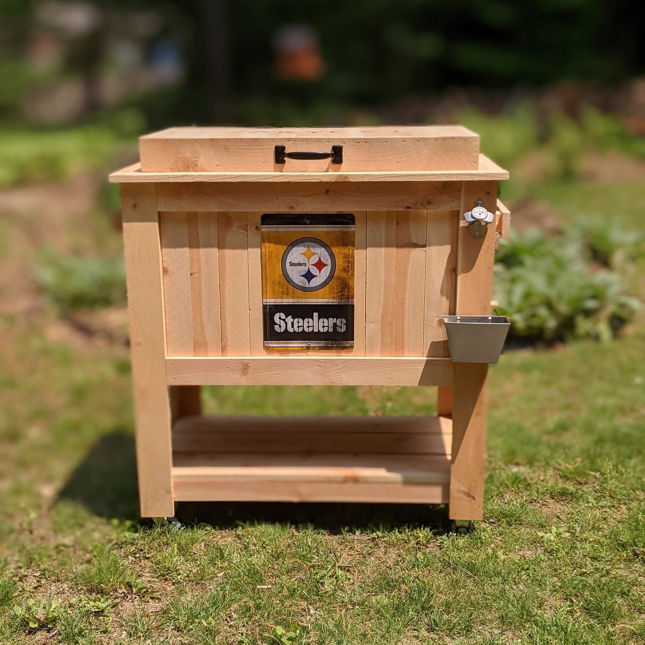 Pittsburgh Steelers Rustic Ice Chest Cooler Stand With Brass - Etsy