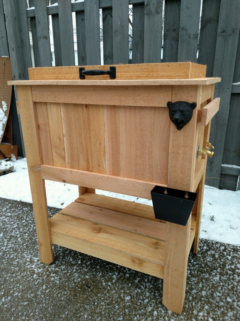 SPECIAL Black Bear EDITION Rustic Cedar Chest Cooler Stand - Etsy