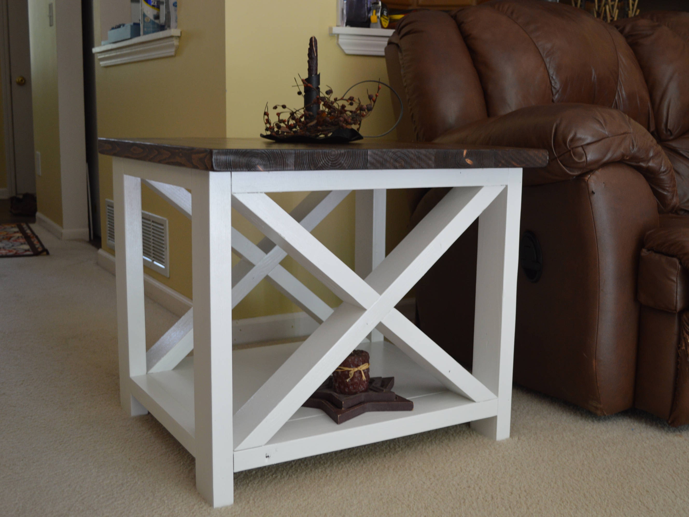 Rustic x end table store