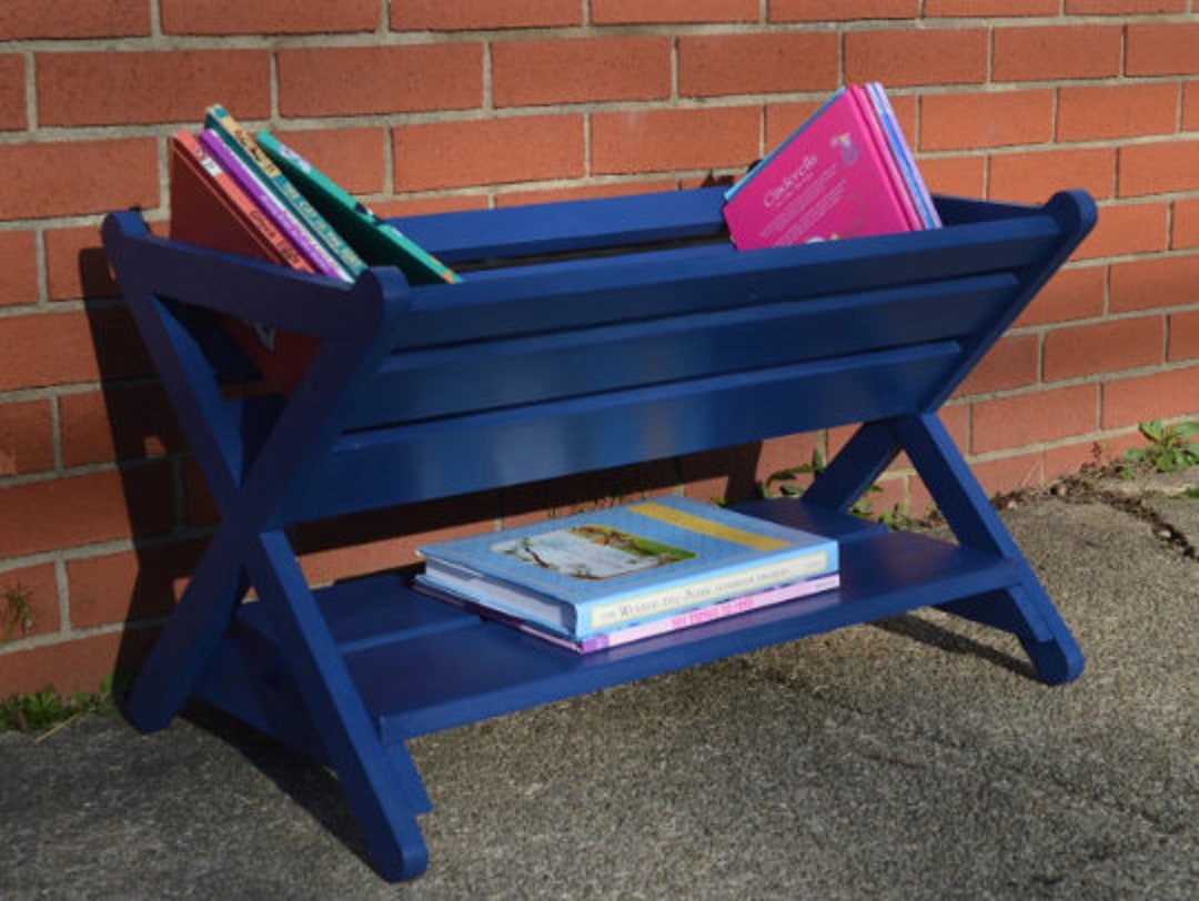 Handmade Book Caddy, Nursery Book Rack, X Book Caddy, Wooden Book Stand ...
